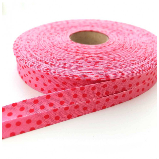 Schrägband Punkte rosa